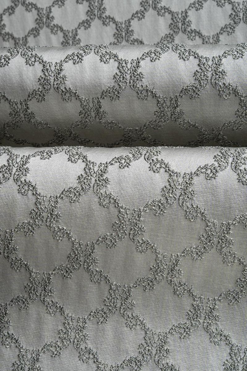 Ascot Silver Trellis Fabric