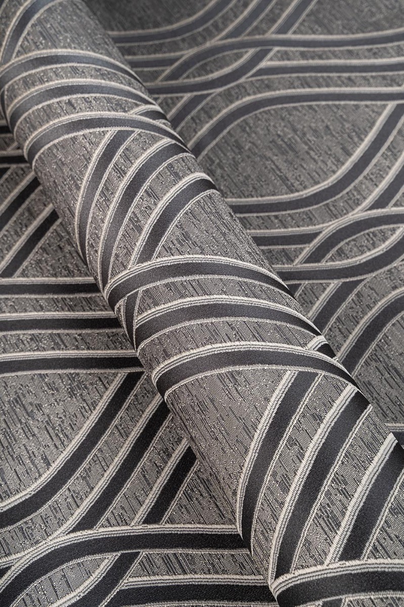Oslo Navy Wave Fabric